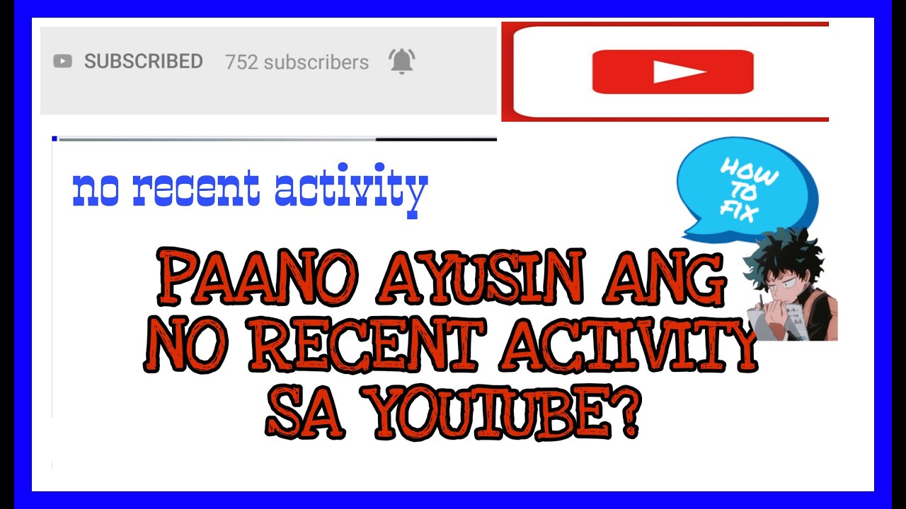 HOW TO FIX NO RECENT ACTIVITY SHOWN IN YOUTUBE CHANNEL||SKYFINDER TV ...