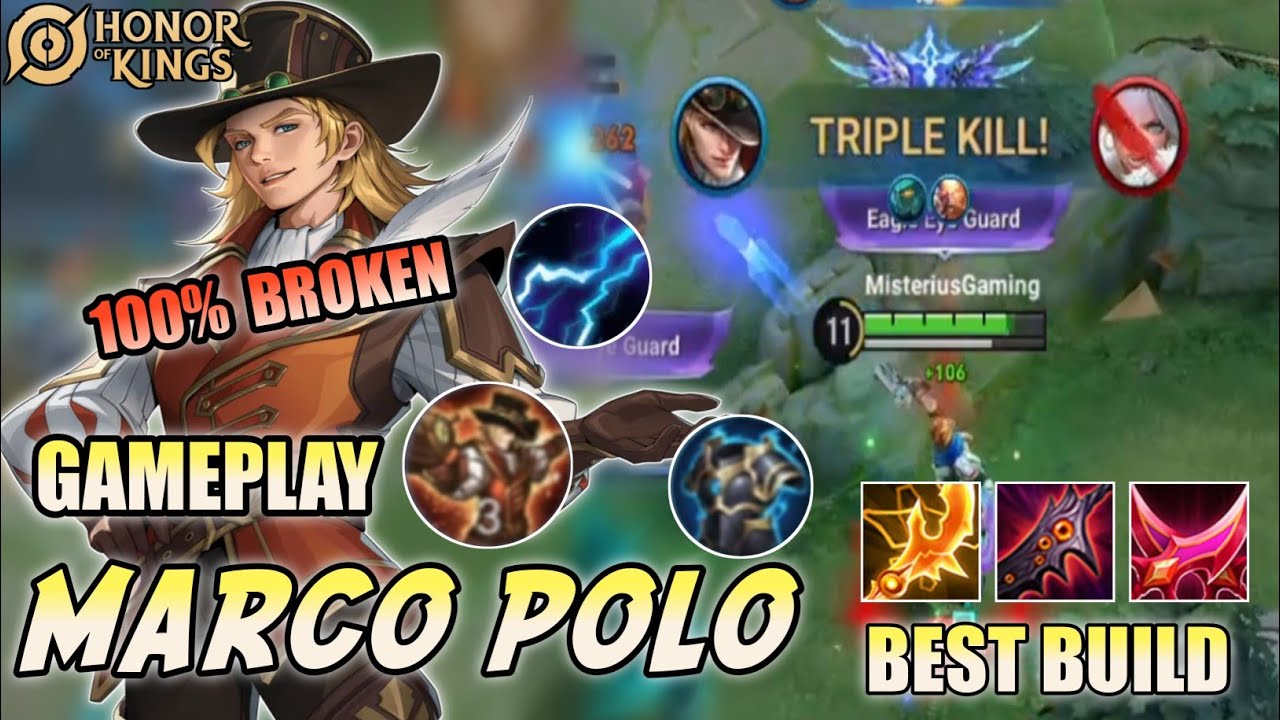Marco Polo Honor of Kings (HOK) best build & arcana gameplay 💯% BROKEN ...