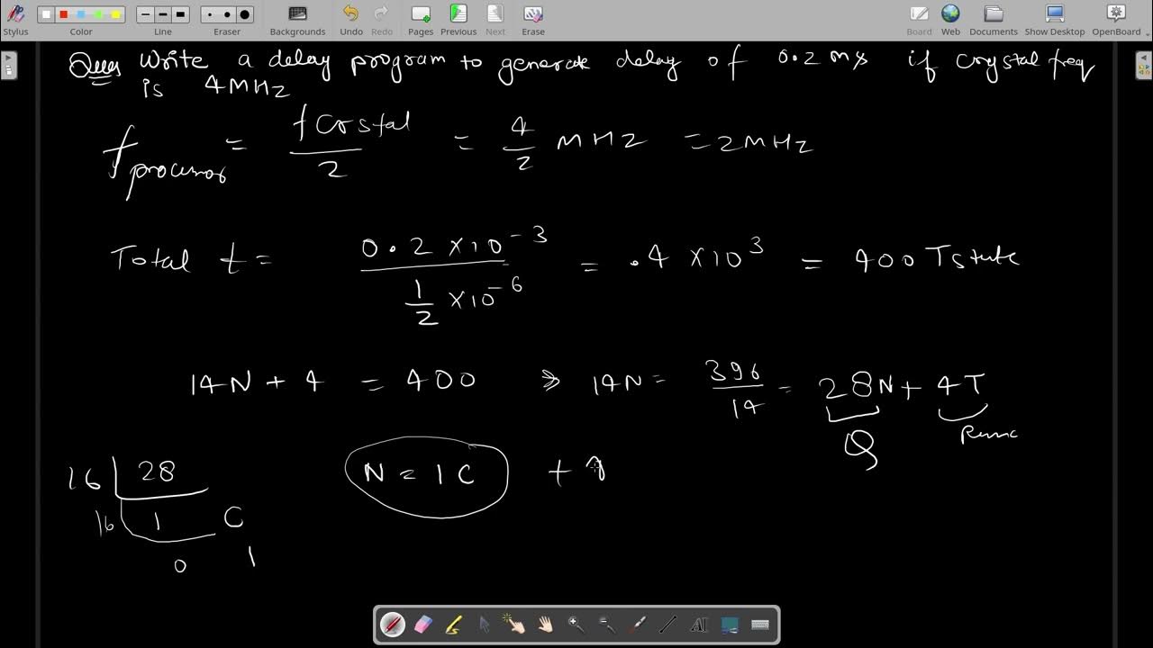 l28 microprocessor 8085 delay program 3 - YouTube