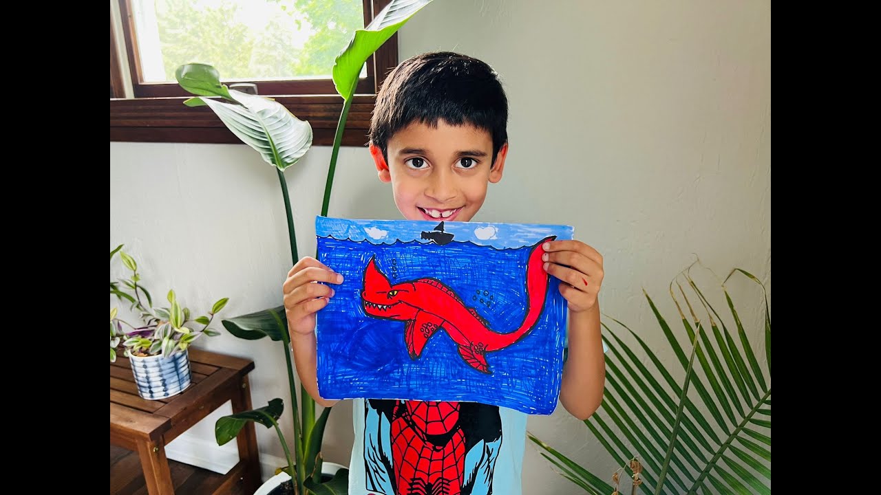 How to draw and color Red Bluster from movie Sea Beast - YouTube