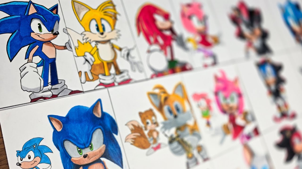 Drawing SONIC Characters in Different Styles Part 3 - YouTube