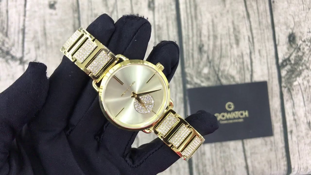 Michael Kors Women's Portia MK3852 Gold - YouTube