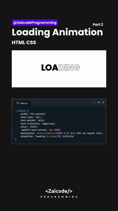 Loading Animation Htmlcss Keyframe Loading Zaicode Css