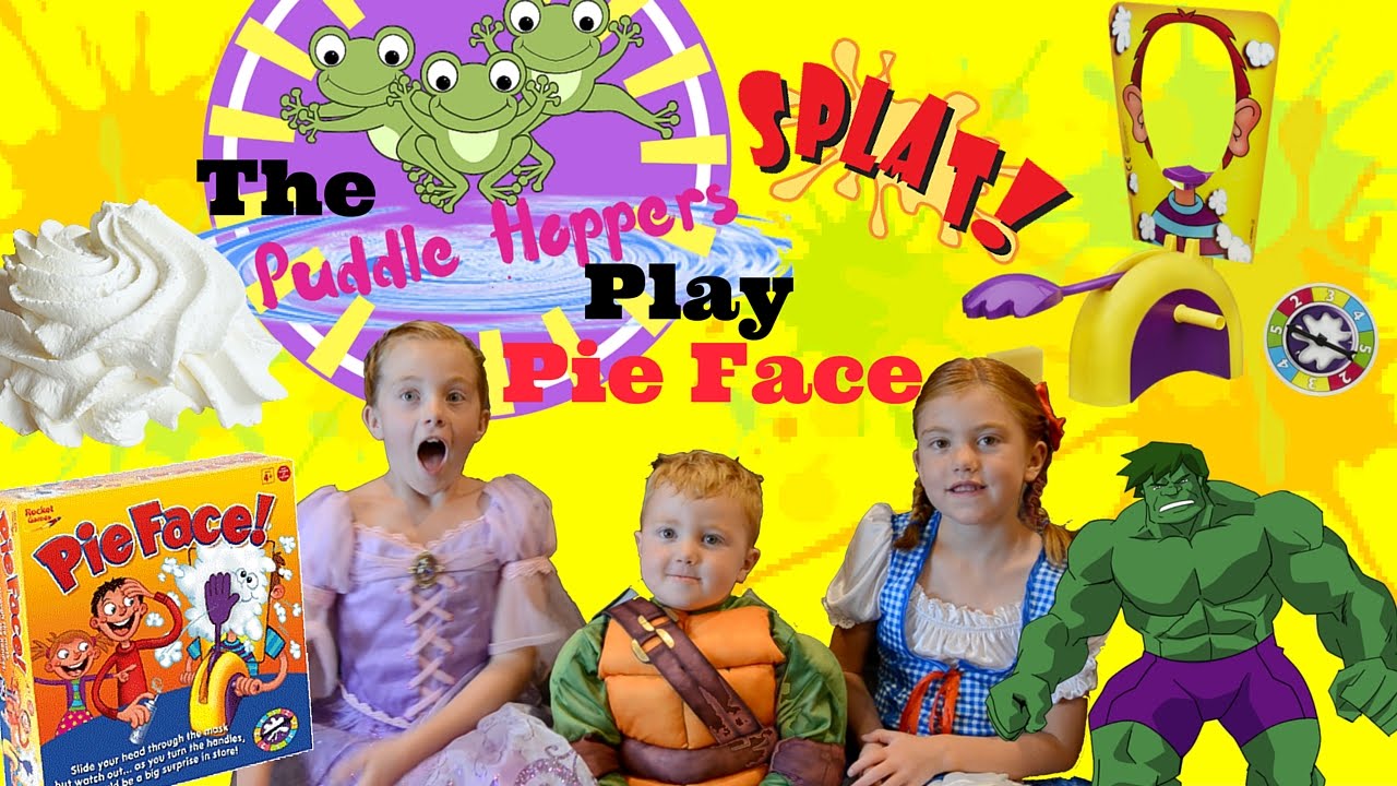 Surprise guests play Pie Face with the Puddle Hoppers! - YouTube