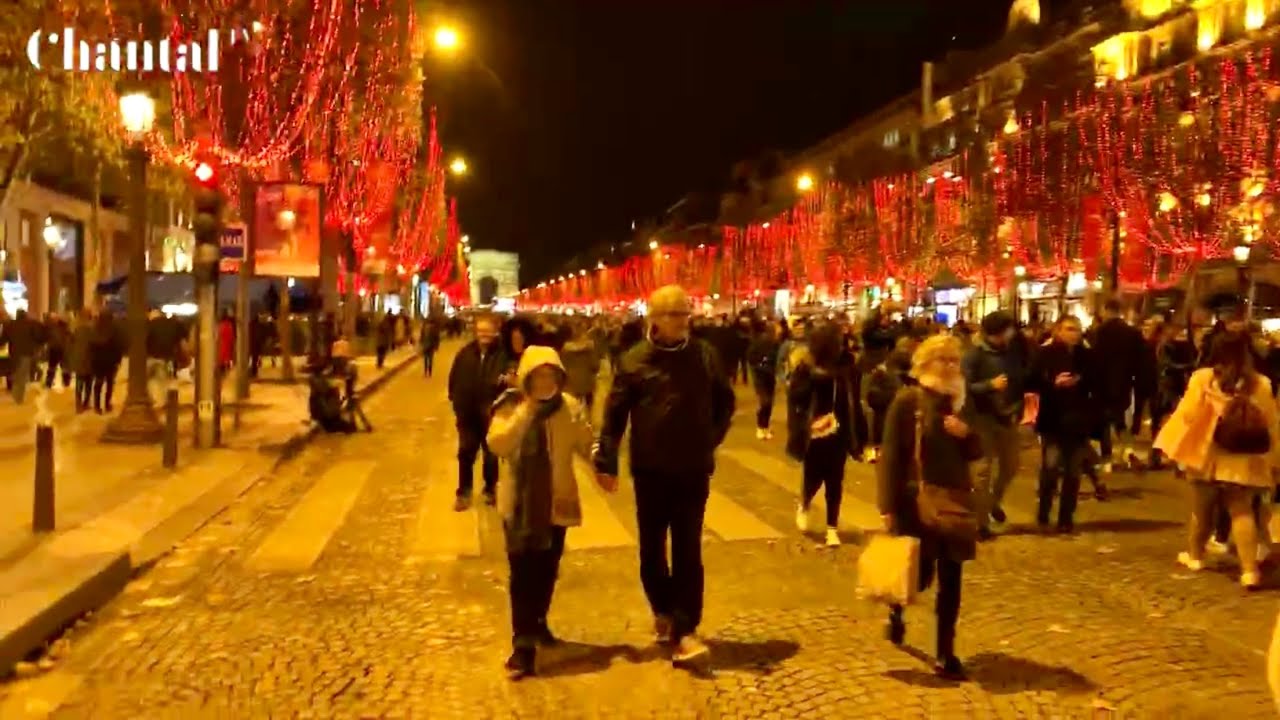 Christmas lights illumination at the Champs Elysées in Paris part 2 ...