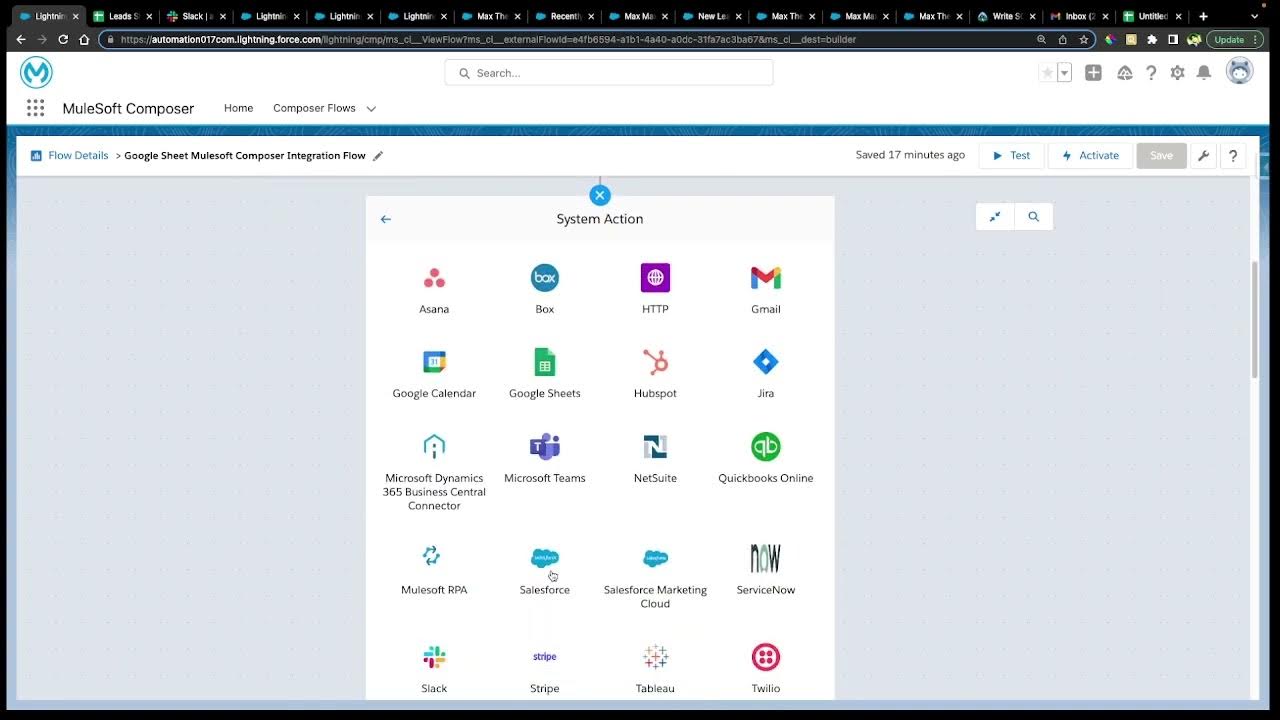 In Just 10 mins!! Integrate Google Sheets - Salesforce - Slack Using Mulesoft Composer - YouTube