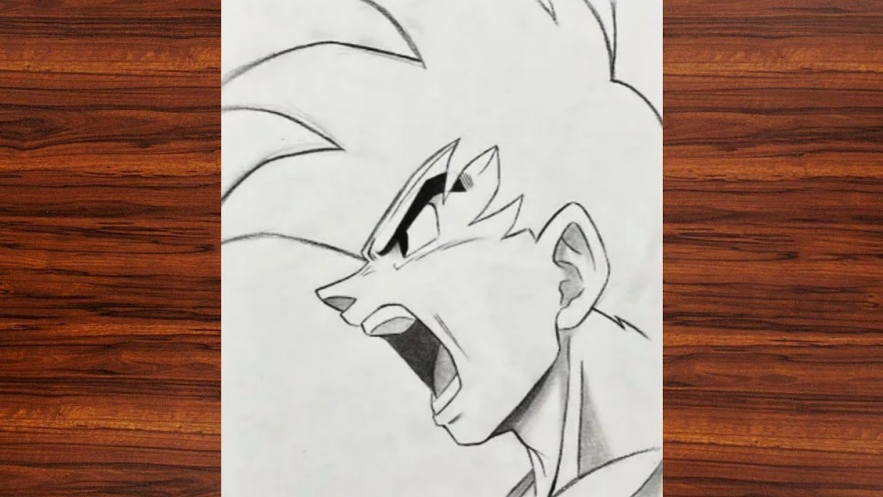 How to Draw Goku Screaming (Side View) - Step-by-Step Tutorial - YouTube
