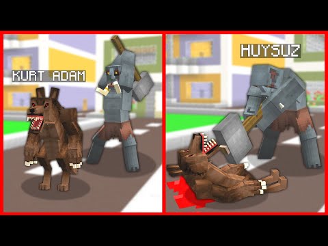 HUYSUZ ÇILDIRDI, KURT ADAMLARA SALDIRIYOR! 😱 - Minecraft