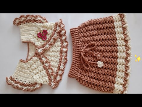Saia infantil em crochê ,Simples e facil de fazer(Conjunto)