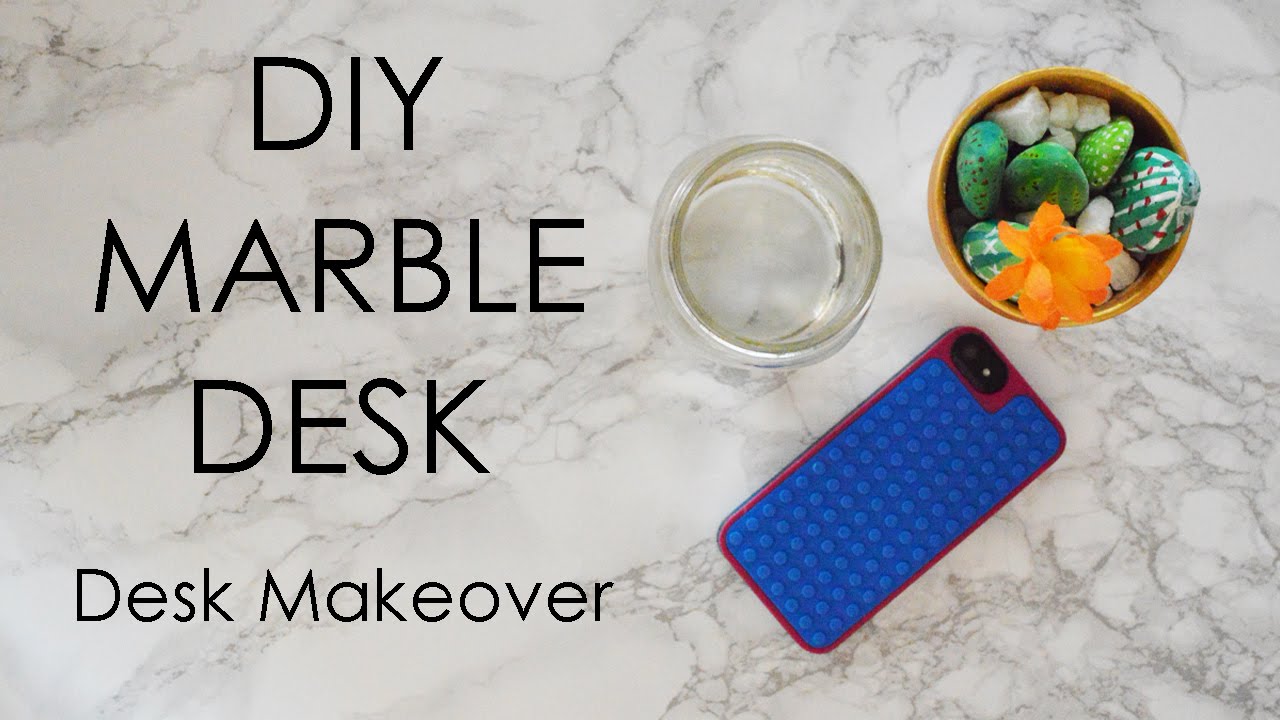 DIY MARBLE DESK | Desk Makeover - YouTube