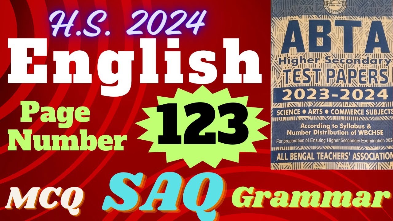 HS ABTA Test Paper English Page Number 123 Answer 💥, 123 Page MCQ SAQ ...