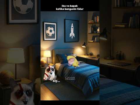 ibu vs bapak ketika bangunin tidur #meme #kucing #memekucing #memecing #kucinglucu #lucu #komedi
