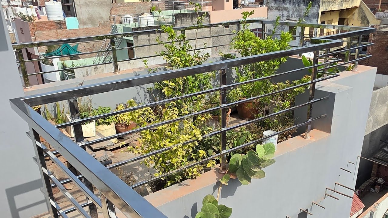 Stainless steel square pipe balcony Railing full installation video # ...