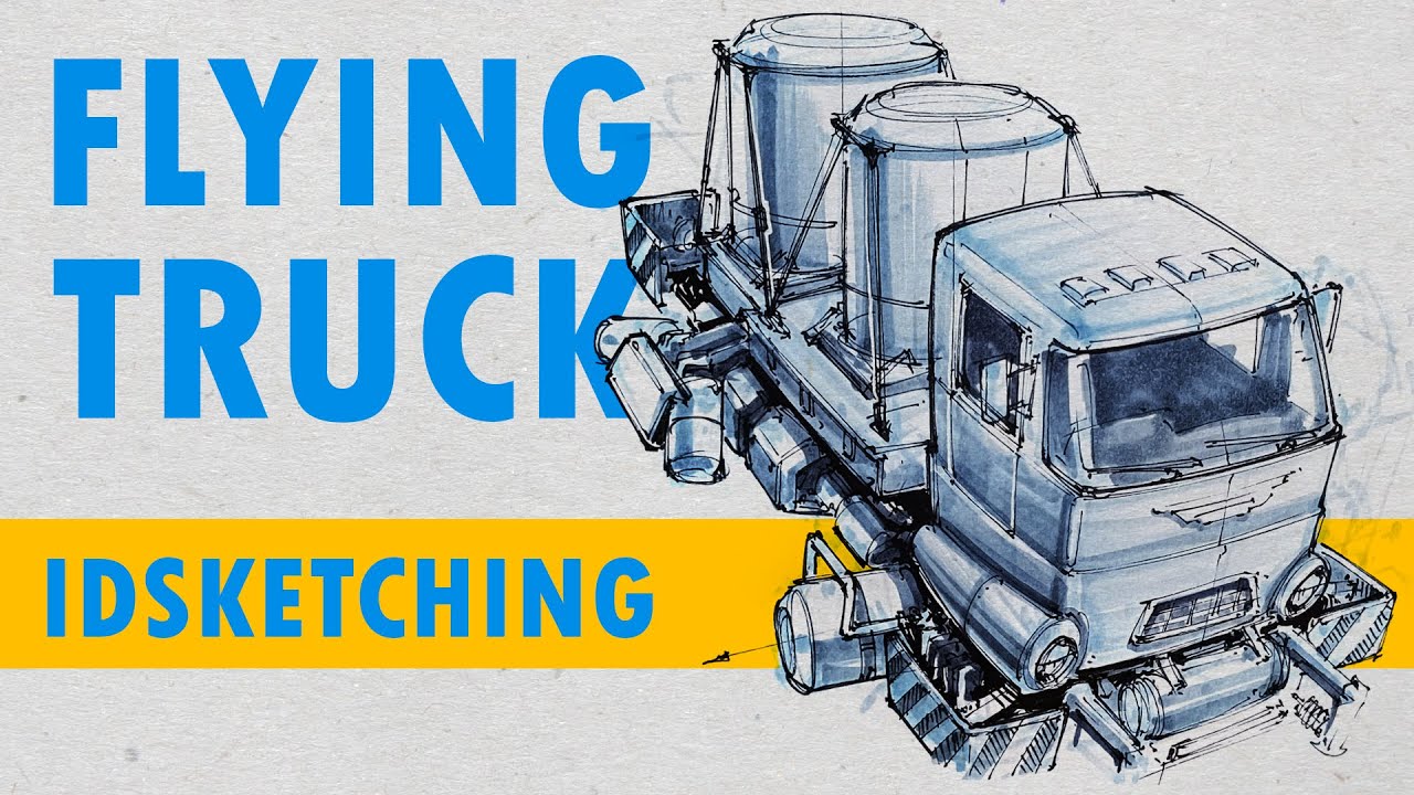 How to draw a hover truck - industrial design sketching - YouTube