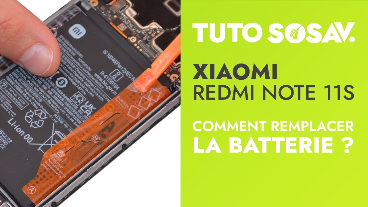 Comment changer la batterie du Xiaomi Redmi Note 11S ? Tuto SOSav - YouTube