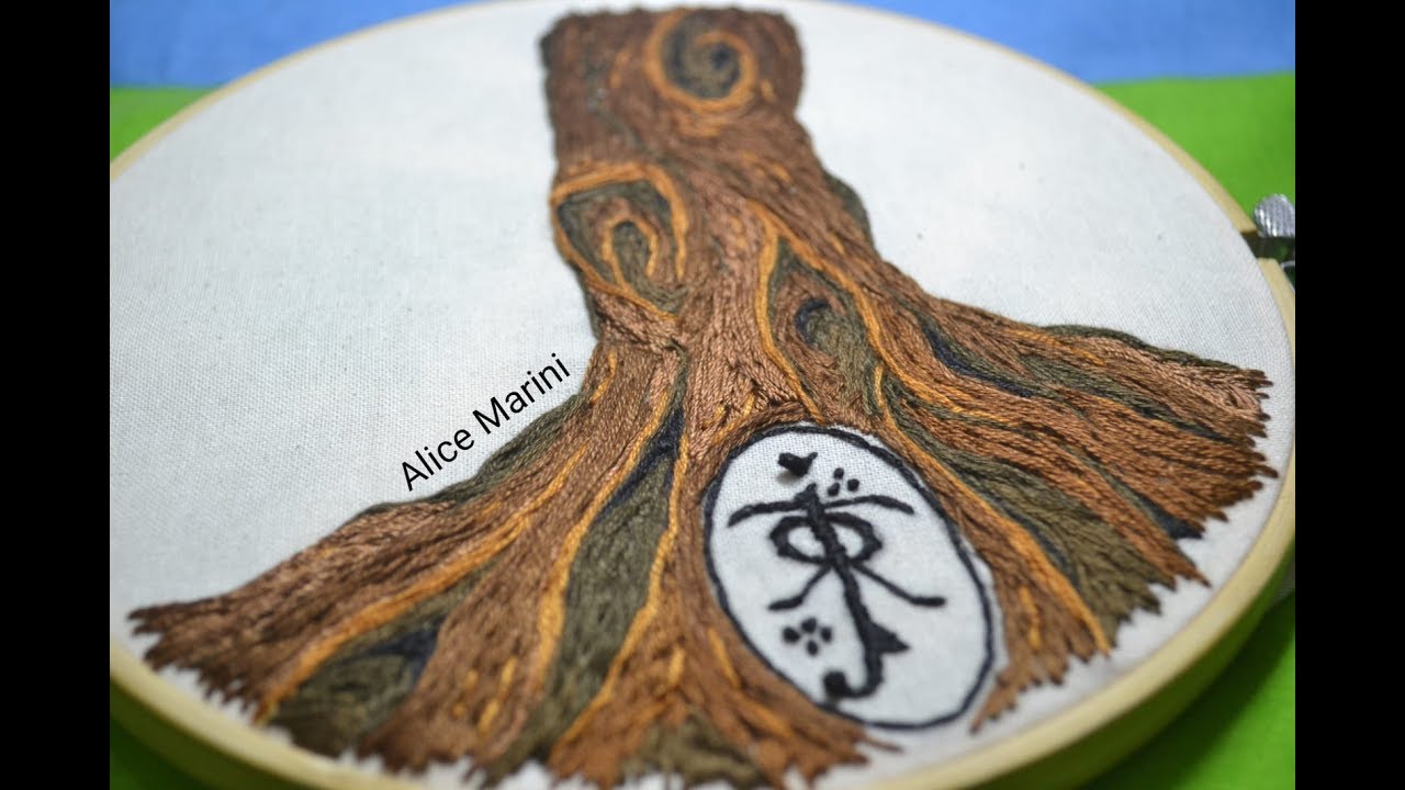 Hand Embroidery: Tolkien Tree - YouTube