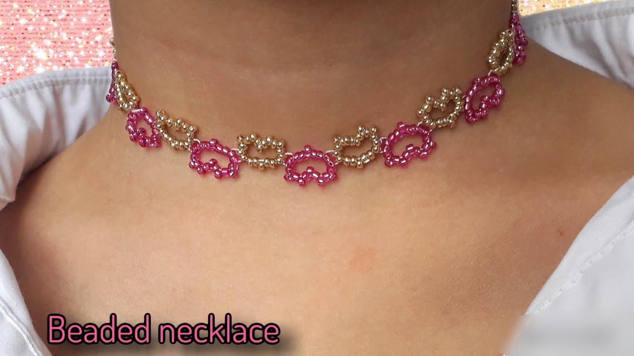 Beaded Heart Necklace Tutorial: Seed Bead Heart Necklace: Beads Choker ...