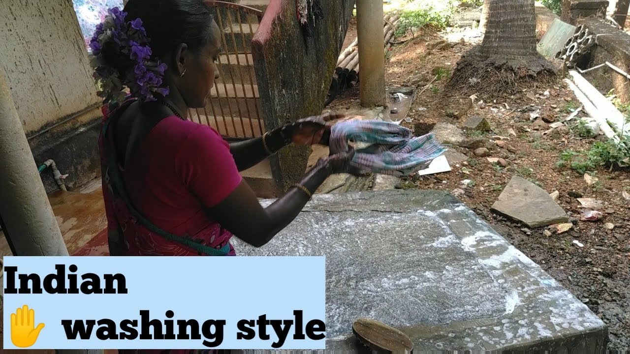 typical village style in India I washing clothes Indian style l washing ...