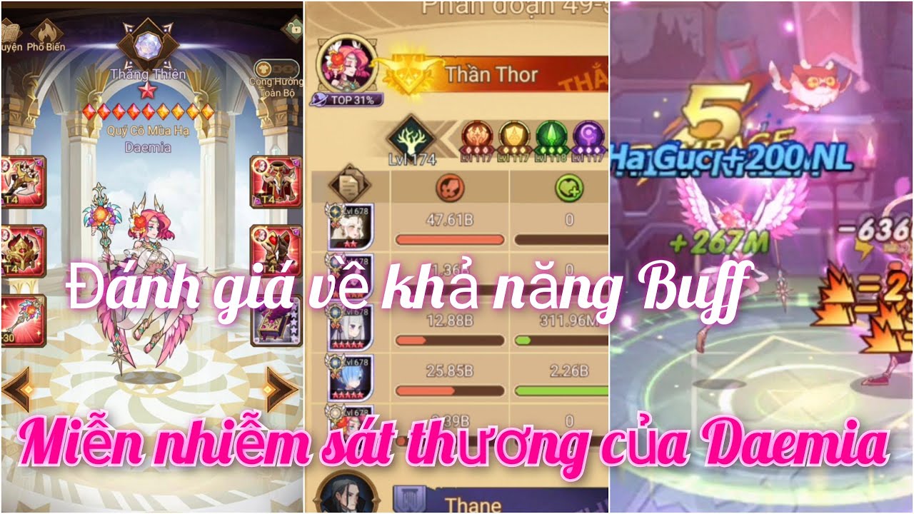 Afk Arena | Đánh giá khả năng buff miễn nhiễm sát thương của Daemia ...