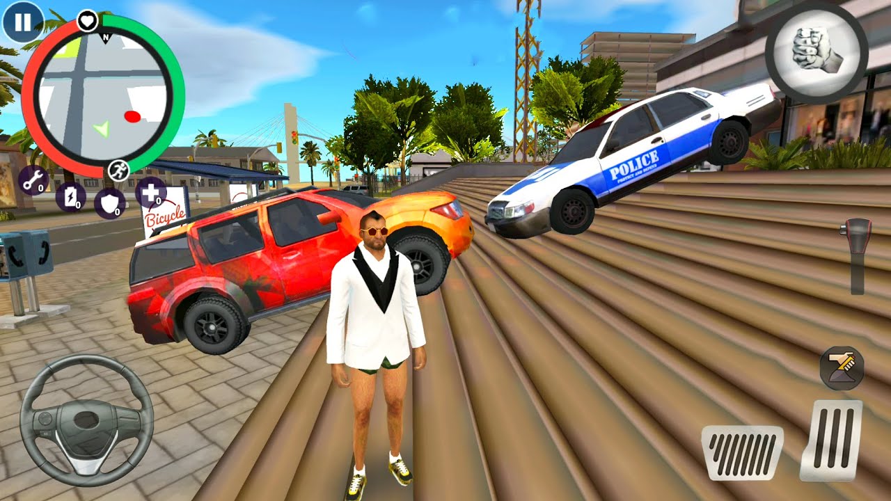 Superstar In White Smoking Drives A Police Car - City Adventure Sim #10 ...