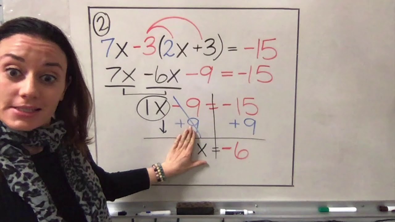 Solving Multistep Equations Distribute and CLT P3 - YouTube