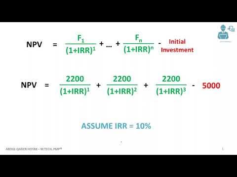Calculating Internal Rate of Return (IRR) using Ms. Excel and Manually ...
