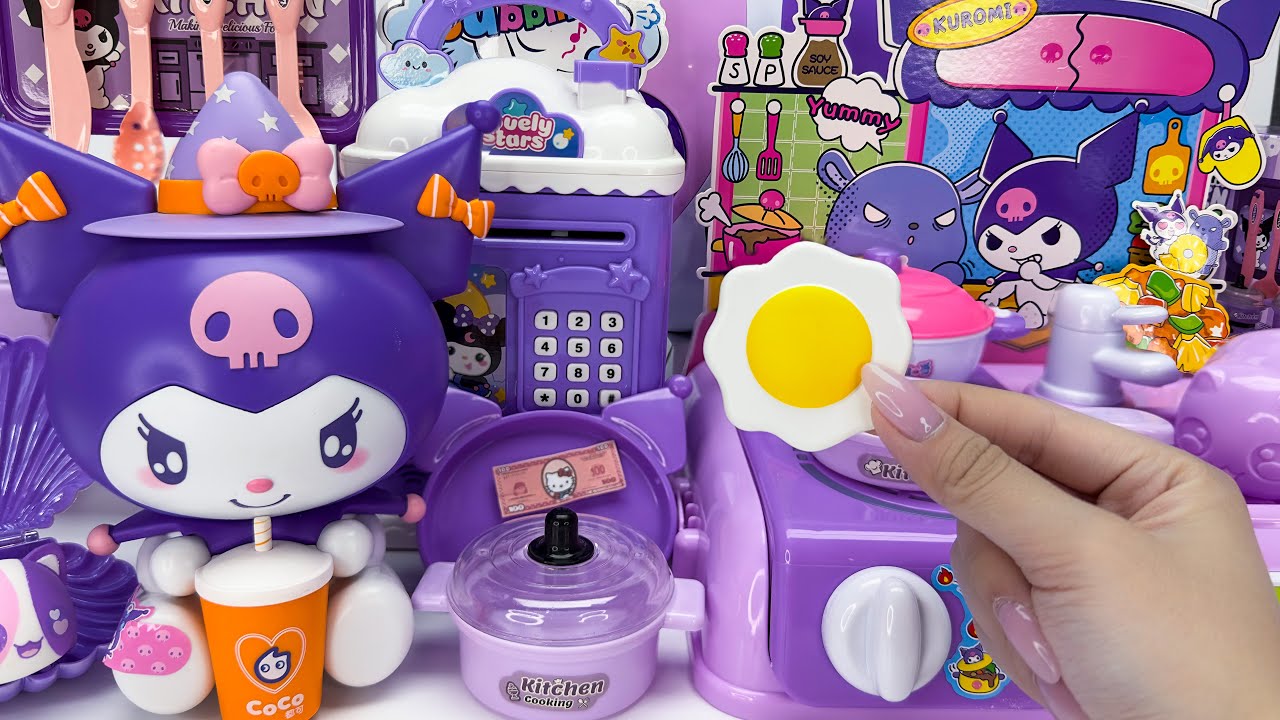 [Toy ASMR] Satisfying ASMR Unboxing Kuromi Kitchen Playset 💜🍳 | 편안한 쿠로미 ...