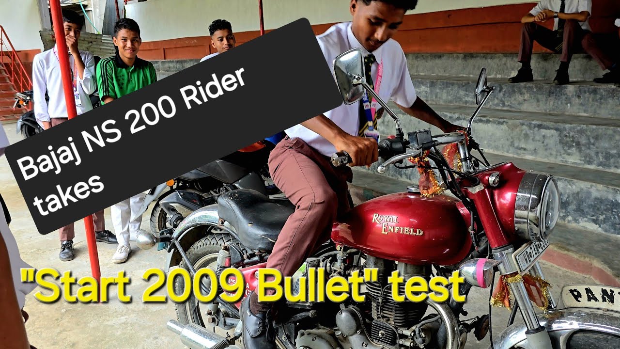 Students take " start 2009 Royal Enfield Bullet test " seriously - YouTube