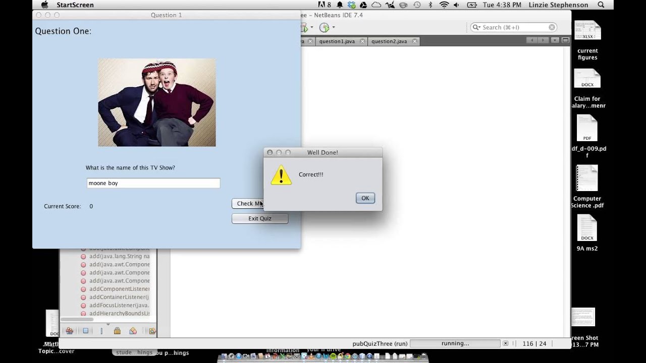 GUI Quiz Game - running the program - YouTube