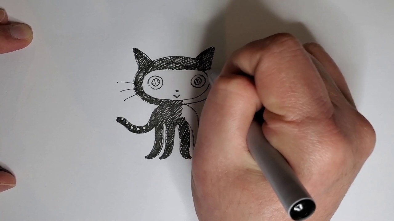 How to draw 54: Octocat - YouTube