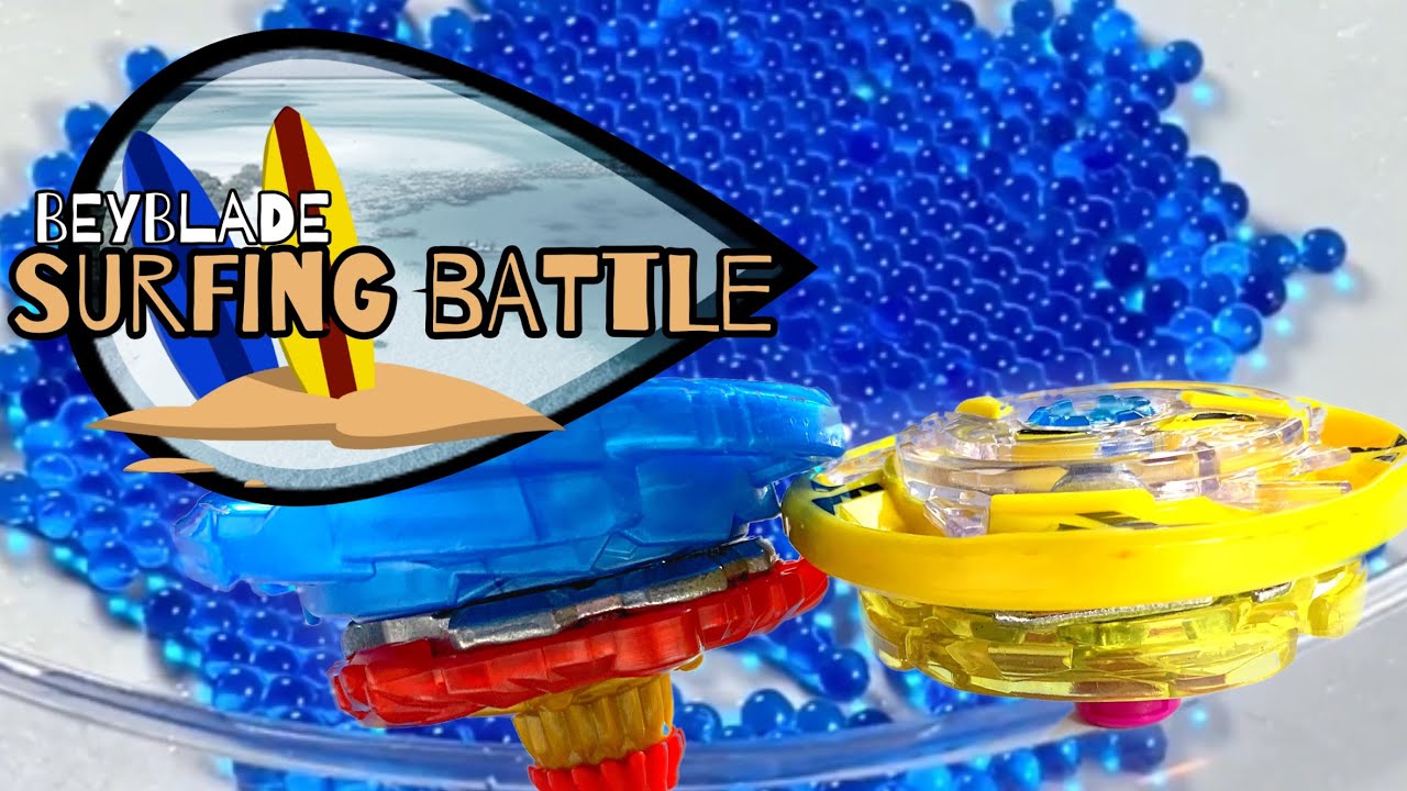 BEYBLADE SURFING CHALLENGE!!! Battling with Orbees, Water, and ...