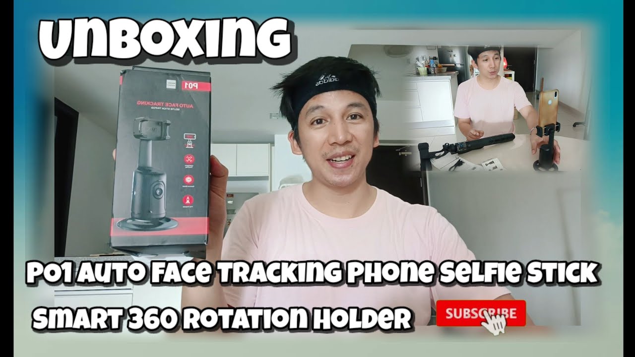 Unboxing 360 P01 Auto Face Tracking Phone Selfie Stick Smart 360 ...