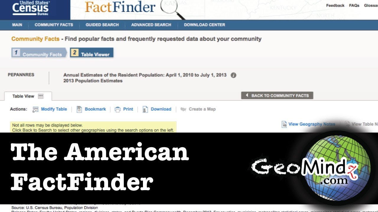 The American FactFinder (GIS Fundamentals and Mapping [Lab 2]) - YouTube