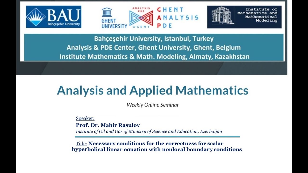 AAM Seminar - Necessary conditions for the correctness for scalar ...