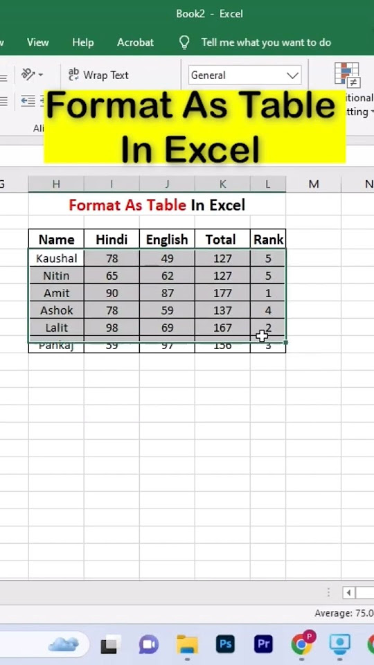 Format As Table In Excel #excel #advanceexcel #shorts #viralvideo #viralshorts #exceltips #viral ...