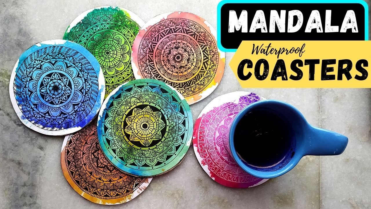 How to create easy MANDALA COASTERS- WATERPROOF | Step by Step ...