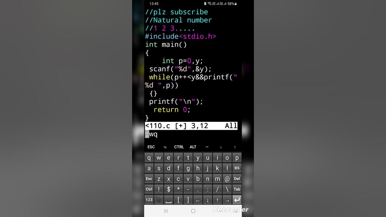 Nutural number to given number w/p semicolon#viralvideo #sorts #shortvideo #code #shortvideo# ...
