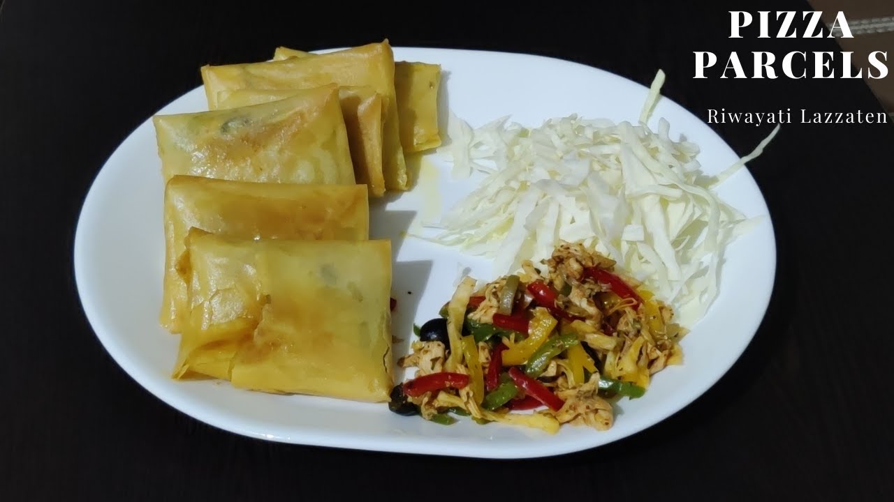 Pizza Parcel Recipe | Pizza Squares | Chicken Cheese Parcel Ramadan ...