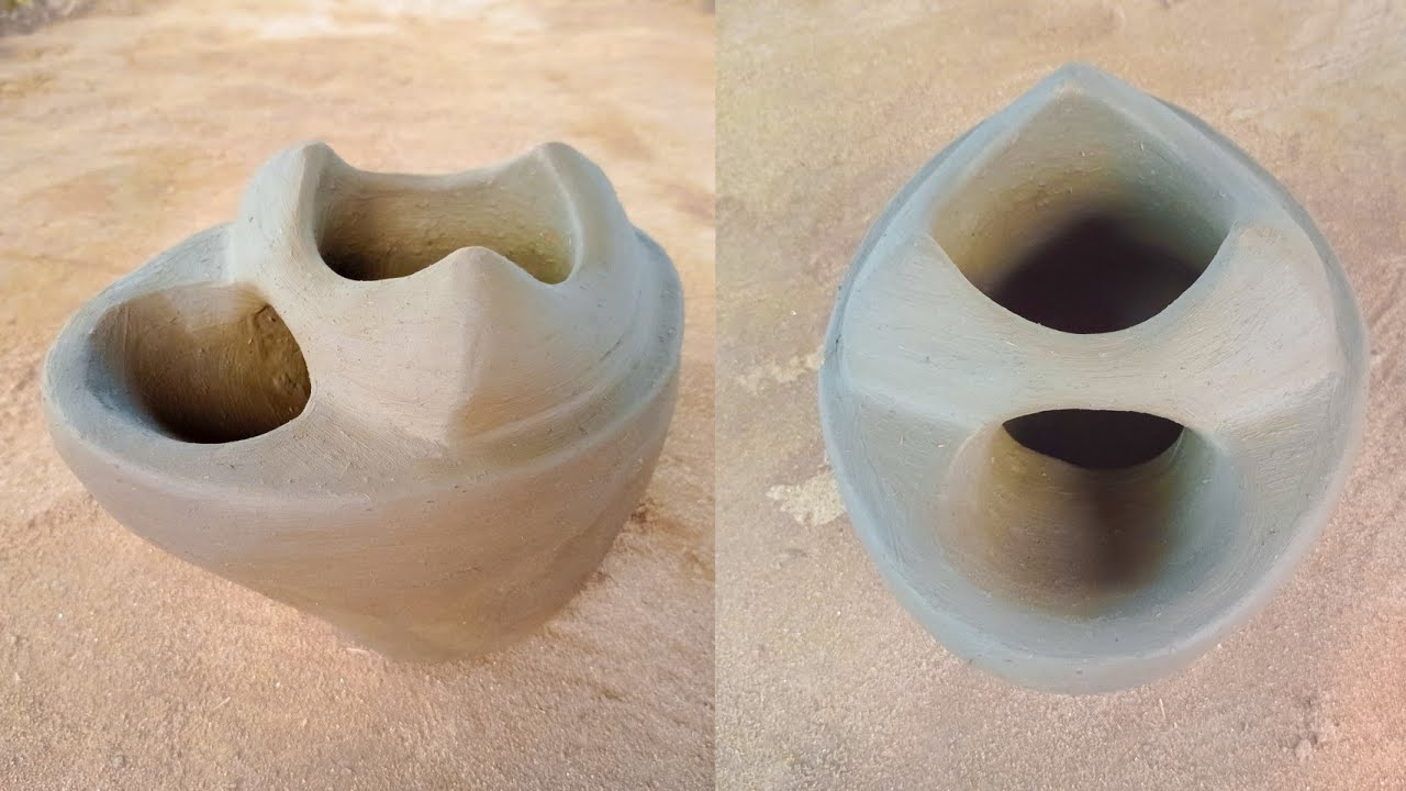 Clay Oven | How to make primitive technology Portable clay oven ...