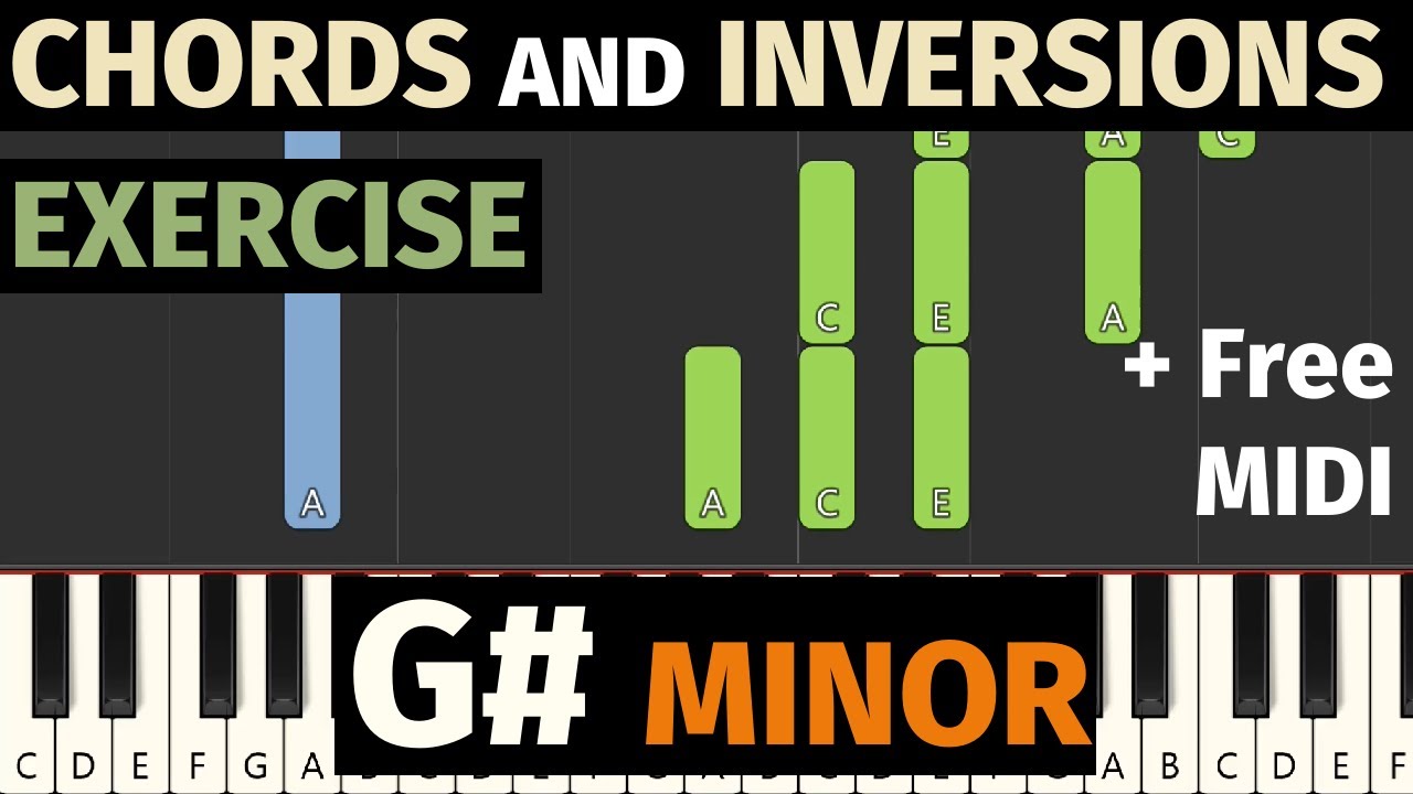 G# MINOR || Piano Chords and Inversions Exercise + Midi Download - YouTube