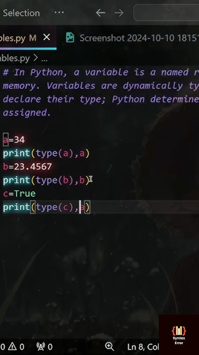 Whats Variables In Python Coding Programming Python Vscode Htmlcssjavascript Youtube