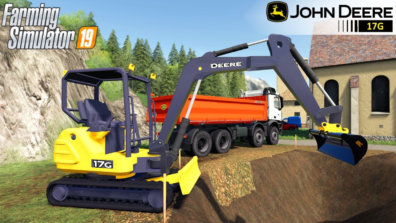 Farming Simulator 19 - JOHN DEERE 17G Compact Excavator Digs The Dirt ...