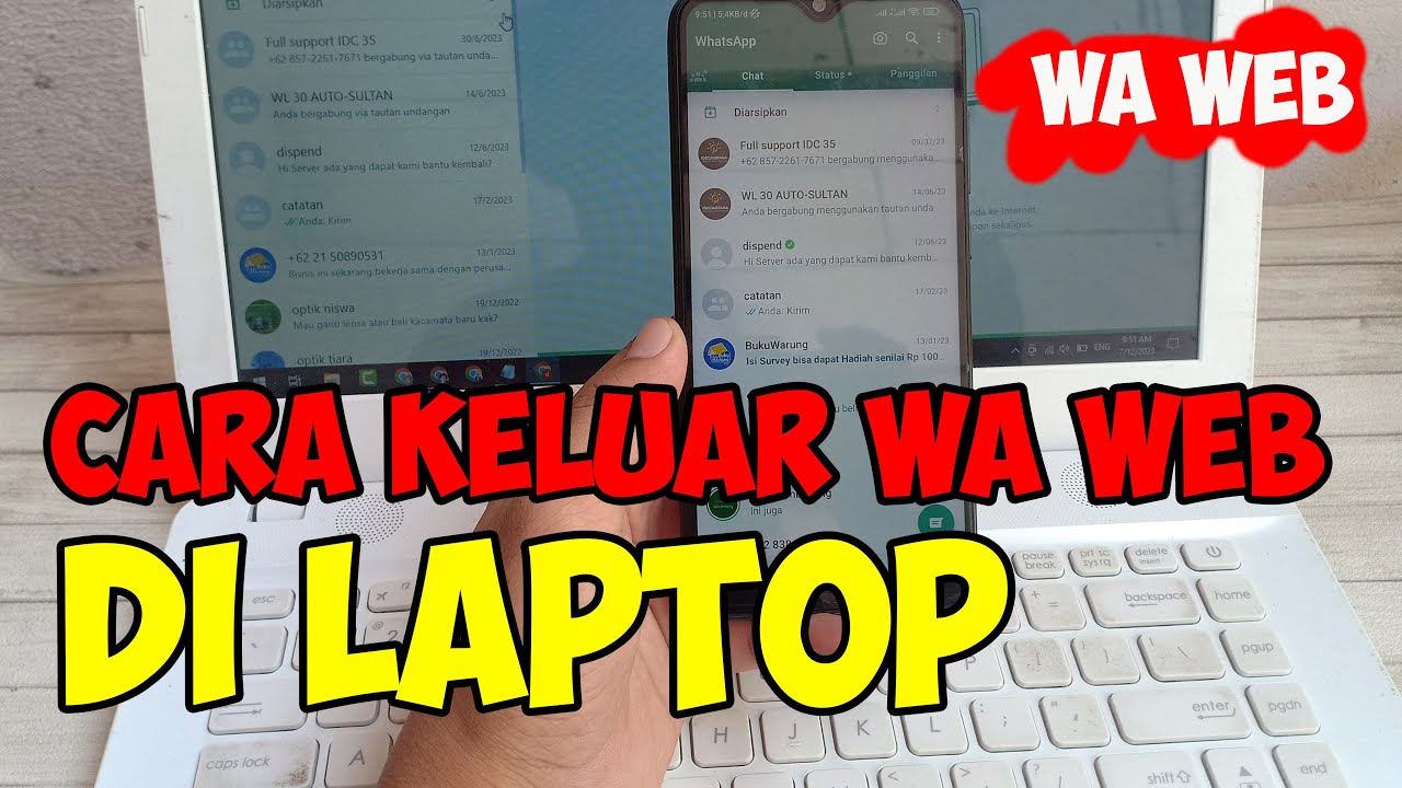 cara keluar dari whatsapp web di laptop - YouTube