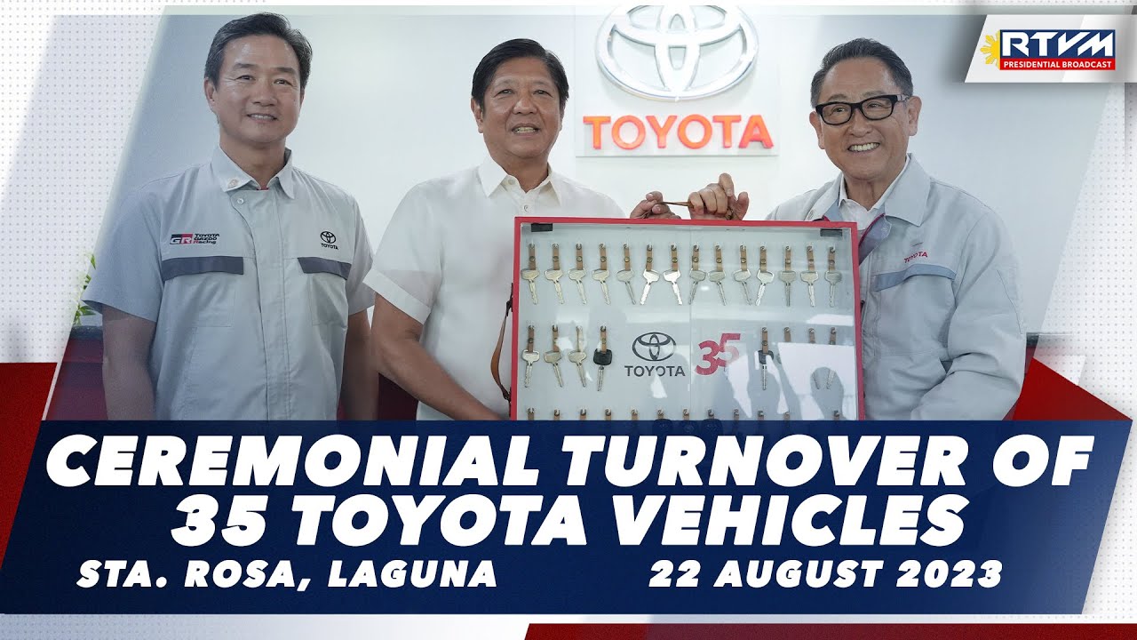 Ceremonial Turnover of 35 Toyota Vehicles 8/22/2023 - YouTube