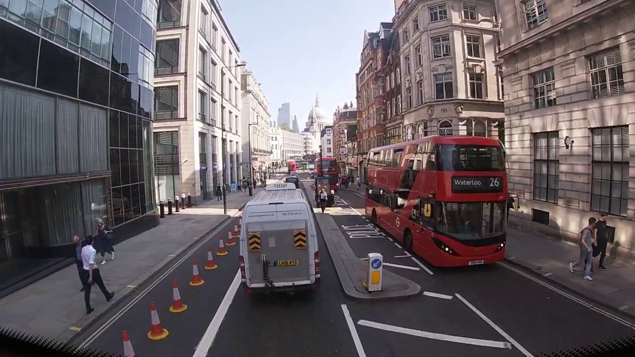 Bus Route Visual | 15 Trafalgar Square to Tower of London | No Talking ...