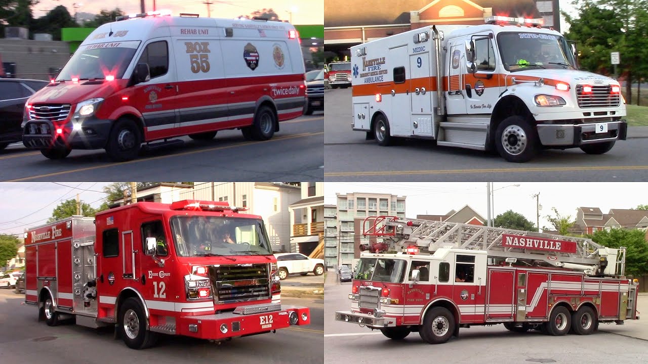 Nashville Fire Department Responding Compilation - YouTube