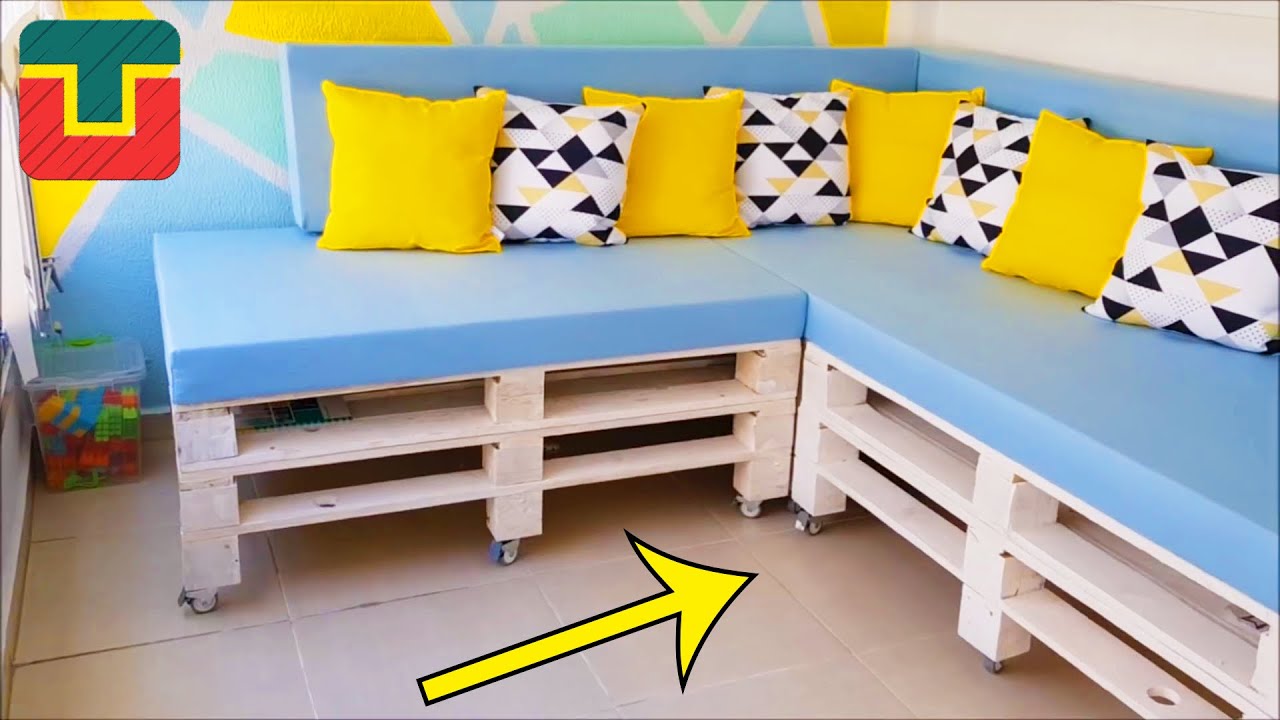 How to make a pallet sofa | Easy and Cheap Pallet Furniture Ideas - YouTube