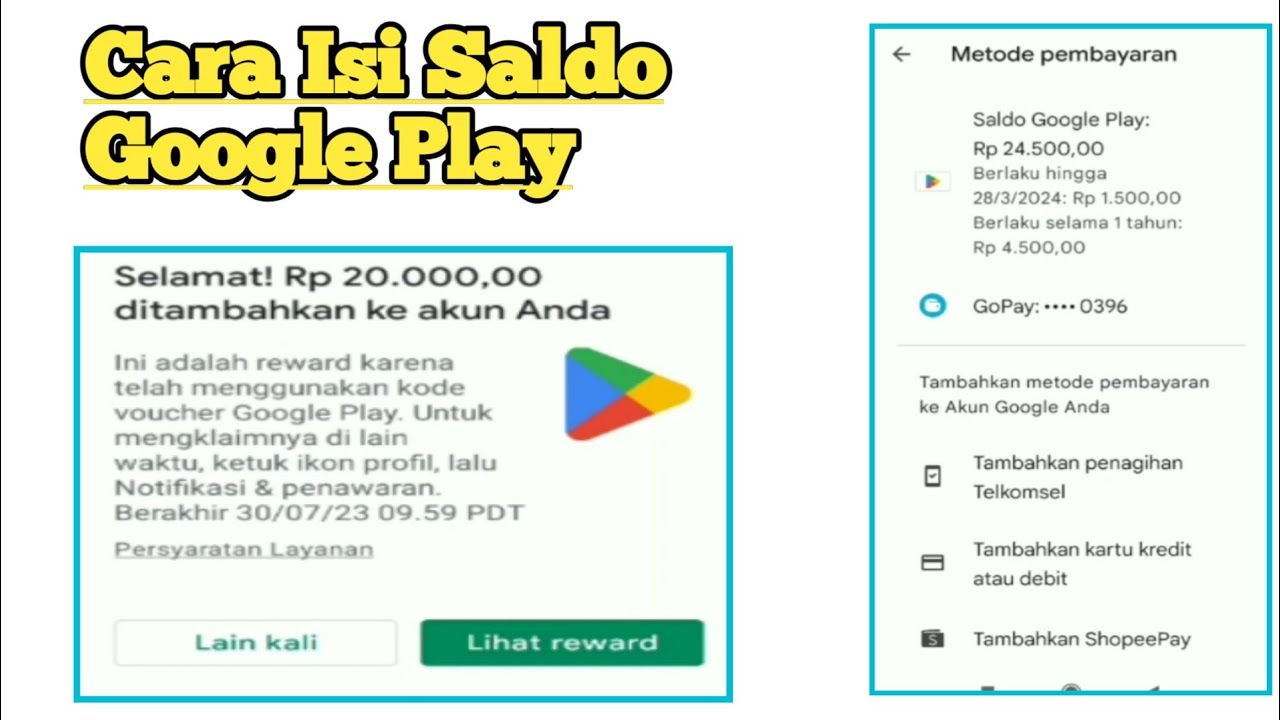 cara isi saldo google play - YouTube