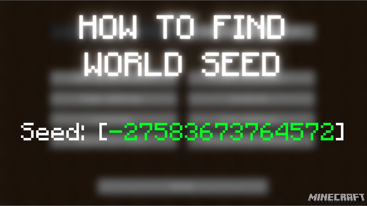 Minecraft: How To Find Minecraft World Seed - YouTube