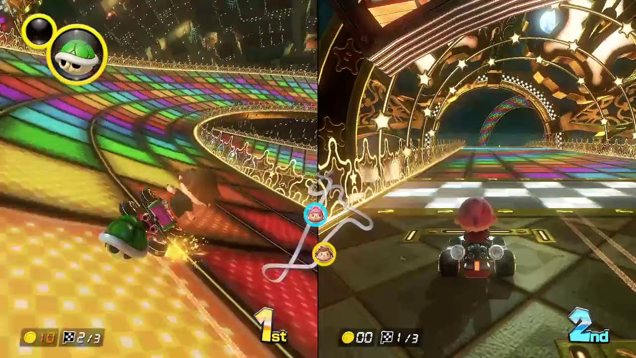 Mario Kart 8 Deluxe Villager Boy vs. Villager Girl Rainbow Road - YouTube